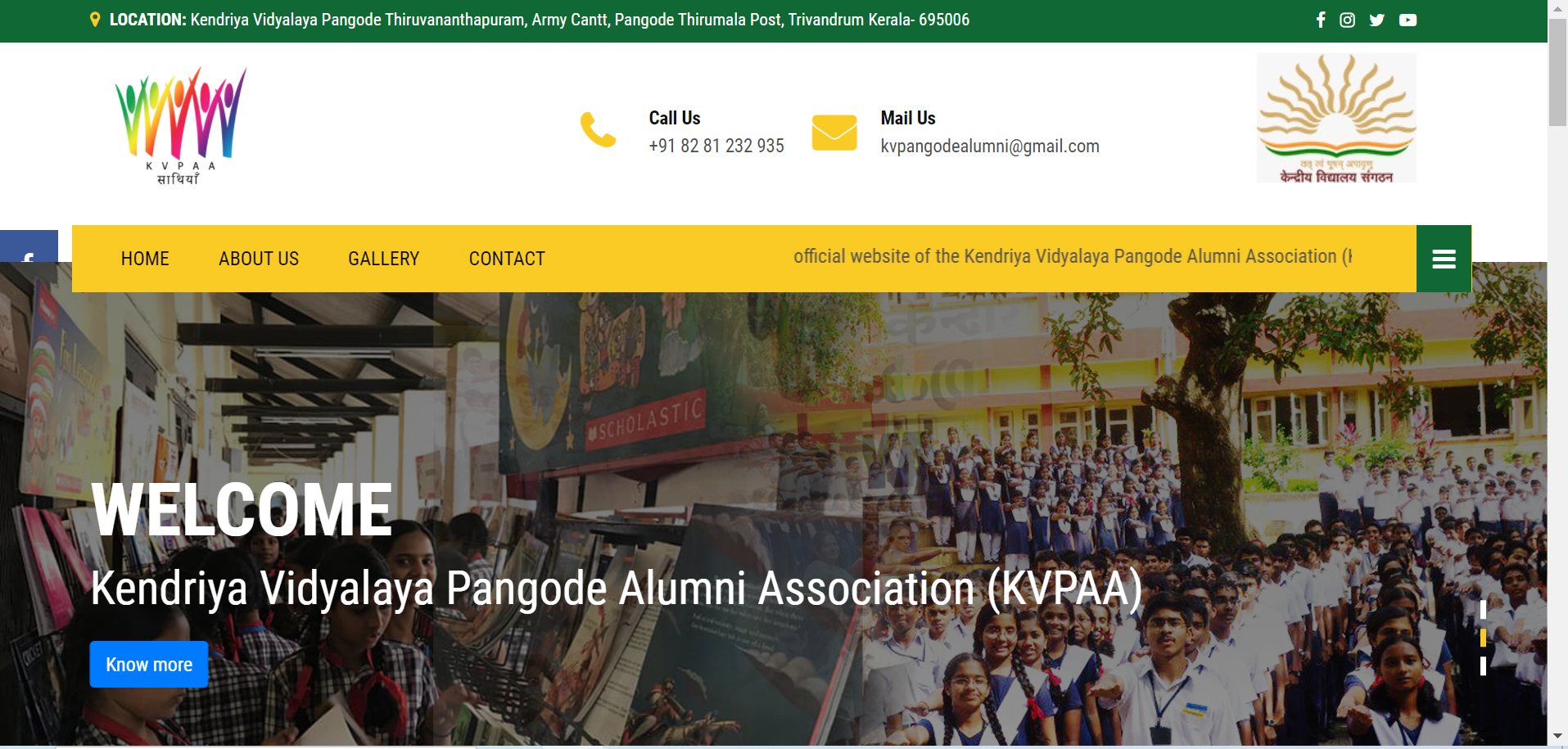 Kendriya Vidyalaya Pangode Alumni Association (KVPAA)
